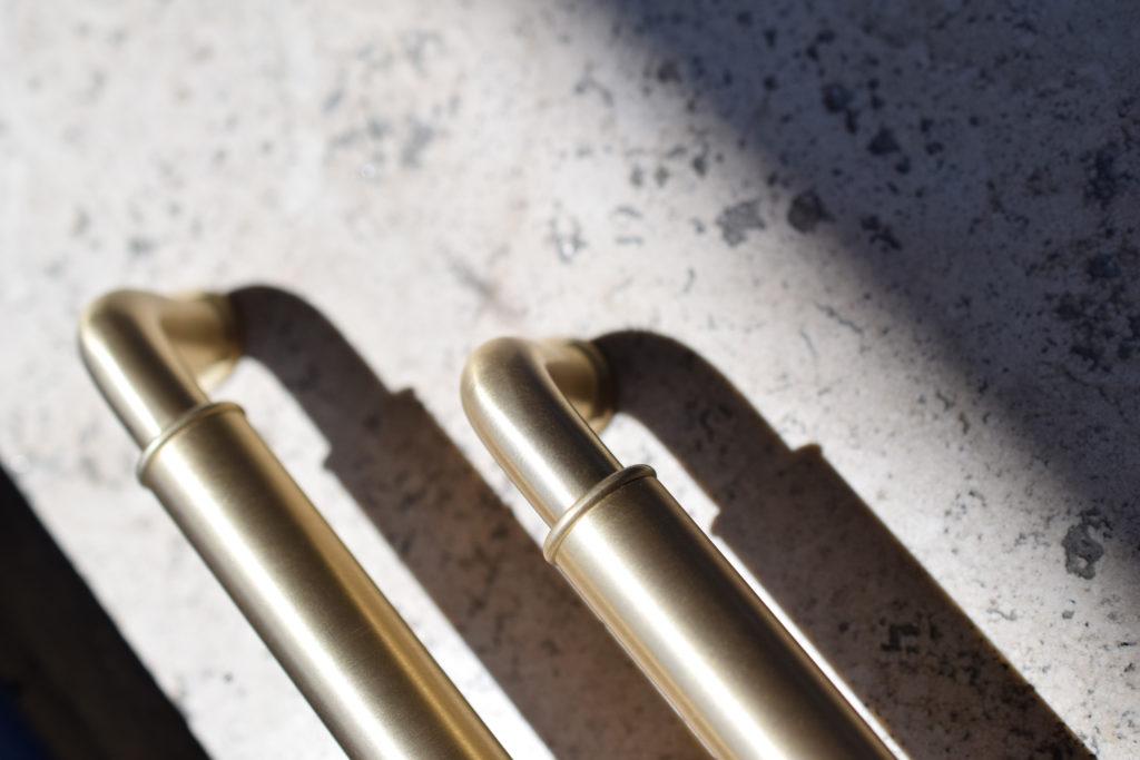 16mm Barrel Goose Neck Pull Handle SF1805_Satin Brass Waxed (3 ...