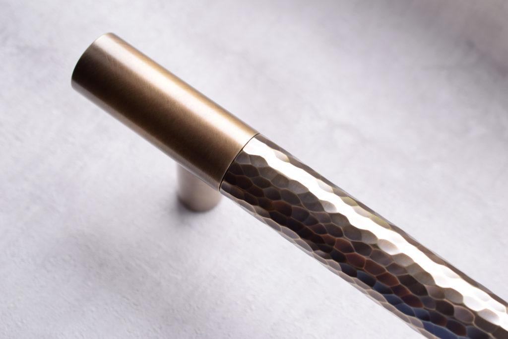 Barrel Solid Hammered Door Pull HS1340_Burnished Brass (3) - Turnstyle Designs