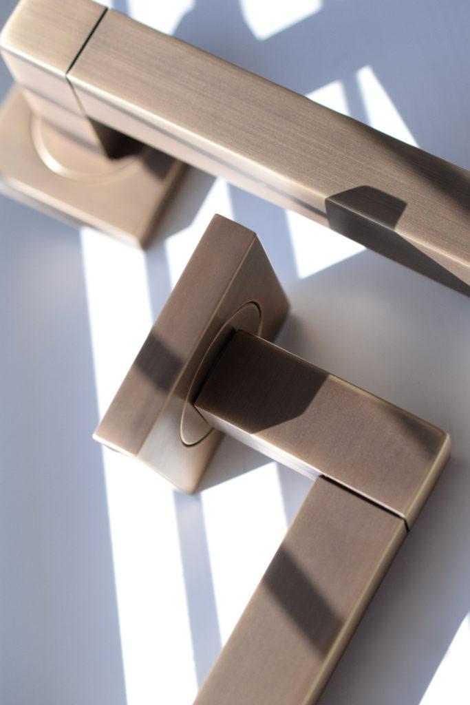 Square Solid Door Lever S1526_Fine Antique Brass (2) - Turnstyle Designs