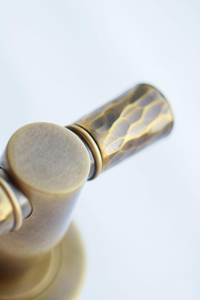 Tube Solid Hammered T Bar Door Pull HS1686_Burnished Brass (1) - Turnstyle Designs