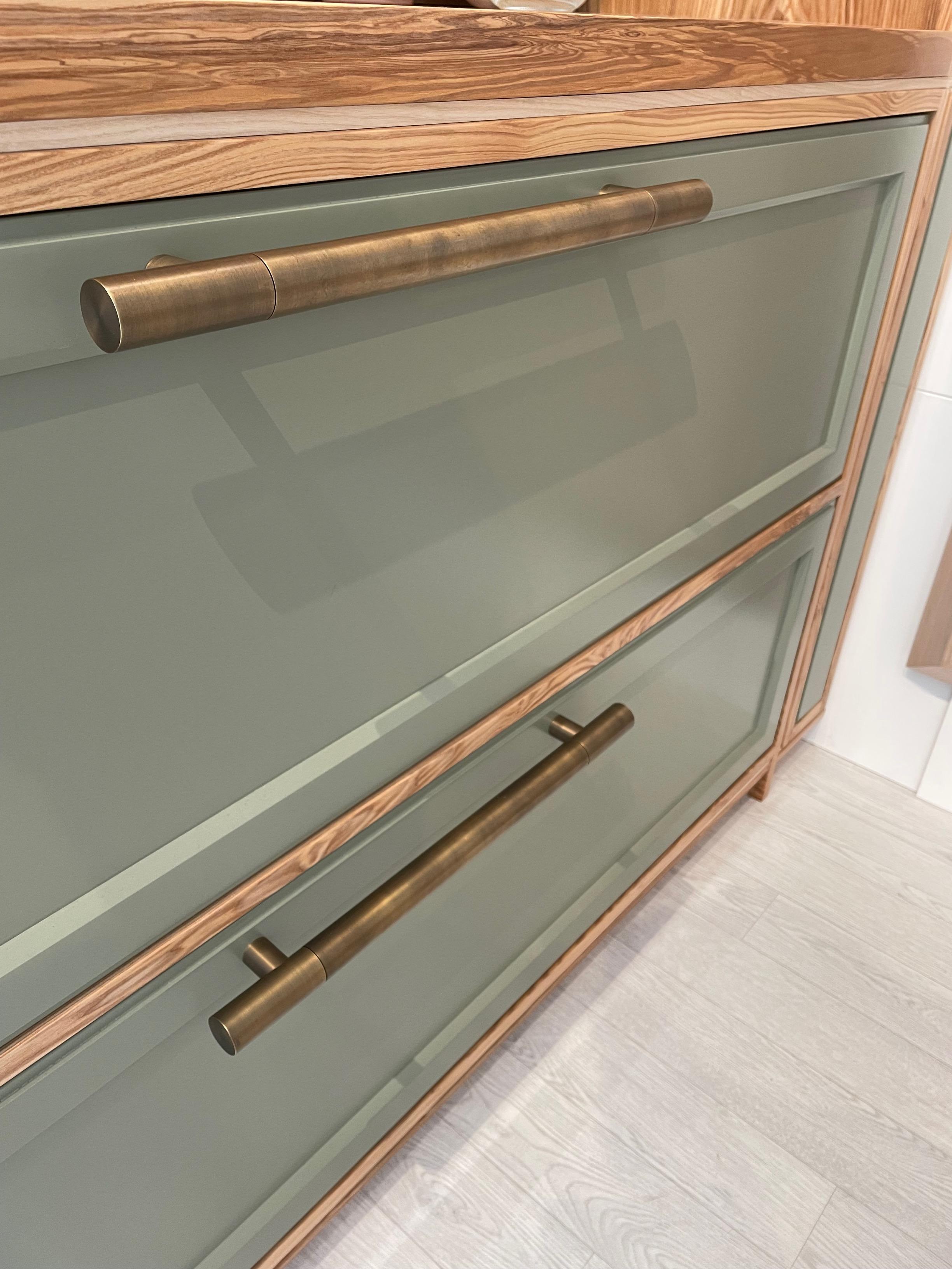 16mm Barrel Solid Furniture Handles S1805_Fine Antique Brass_TAG Modern ...